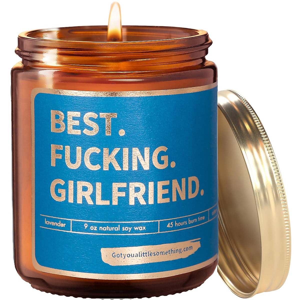 Got You A Little Something Girlfriend Gifts - Lavender Vanilla Candle for Girlfriend ; Birthday Gifts for Girlfriend from Boyfriend, Couples Gift for Her for Anniversary Christmas or Valentines Day