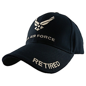Eagle Crest U.S. Air Force Retired Baseball cap, Navy Blue, Adjustable