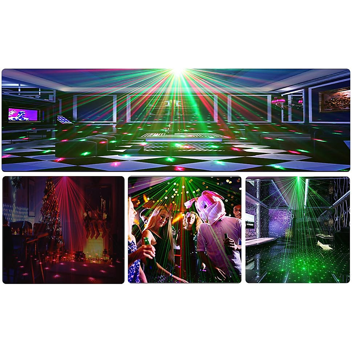 Party Lights,Disco DJ Lights Strobe Light Rave Stage Light Projector Effect Club Light Sound Activated with Remote Control for Parties Home Show Bar Club Birthday KTV DJ Pub Karaoke Christmas Holiday