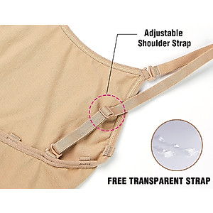 TENVDA Girls Nude Seamless Undergarment Camisole Tan Leotard Nudie Dance Bodysuits for 12-16 Years Old Kids Ballet Gymnastics