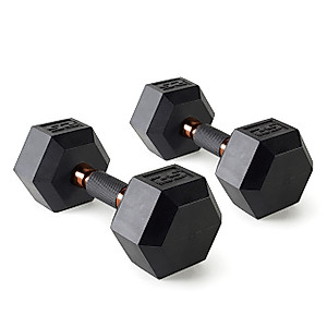 CAP Barbell 50 lbs Coated Dumbbell Set with Copper handles, 25LBx2