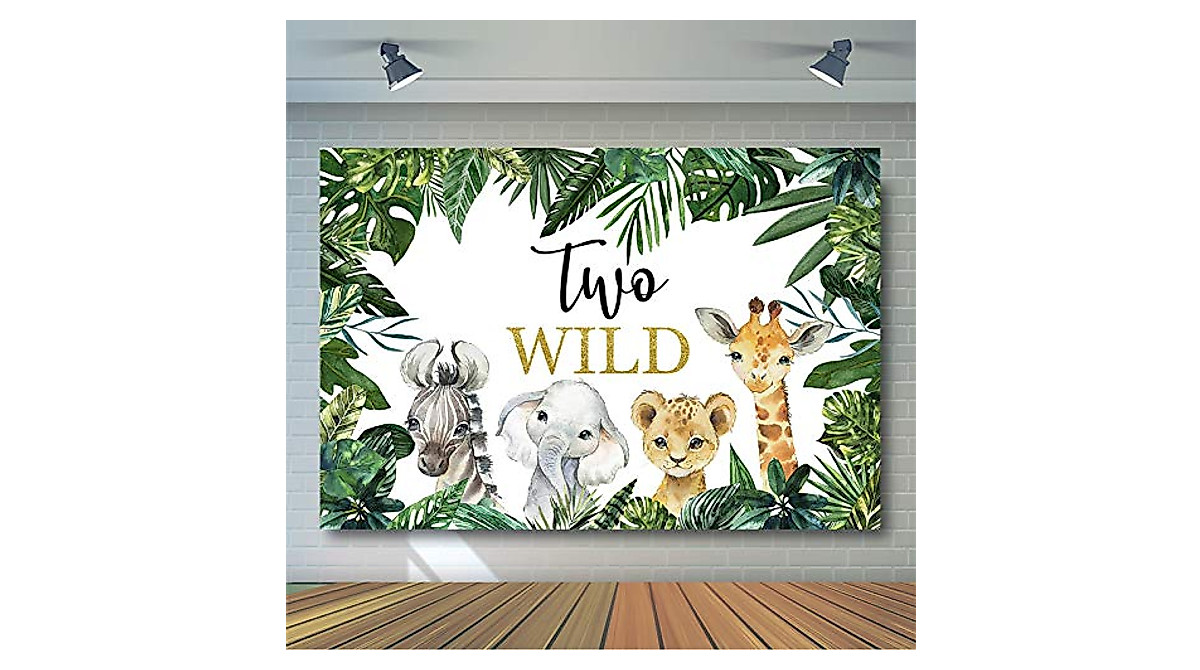 Avezano Two Wild 2nd Birthday Backdrop | Jungle Safari Decor