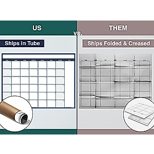 X Large Dry Erase Wall Calendar - 36"x48" Premium Giant Oversized Undated Erasable Deadline Task Calendar for 2023 - Jumbo Monthly Task Organizer Planner for Home & Office