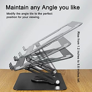 VIVK Swivel Laptop Stand for Desk, Adjustable Laptop Stand with 360° Rotating Base, Computer Stands for Laptop,Laptop Riser for Desk,Fits MacBook/All Laptops up 10 to 17 inches