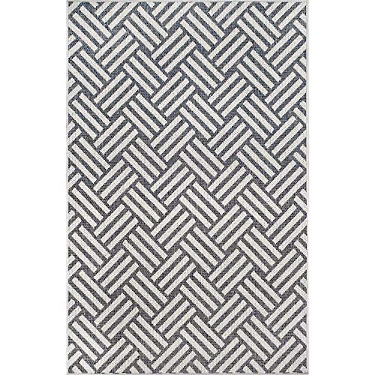 nuLOOM Charter Homely Herringbone Indoor/Outdoor Area Rug, 6' 7" x 9', Grey