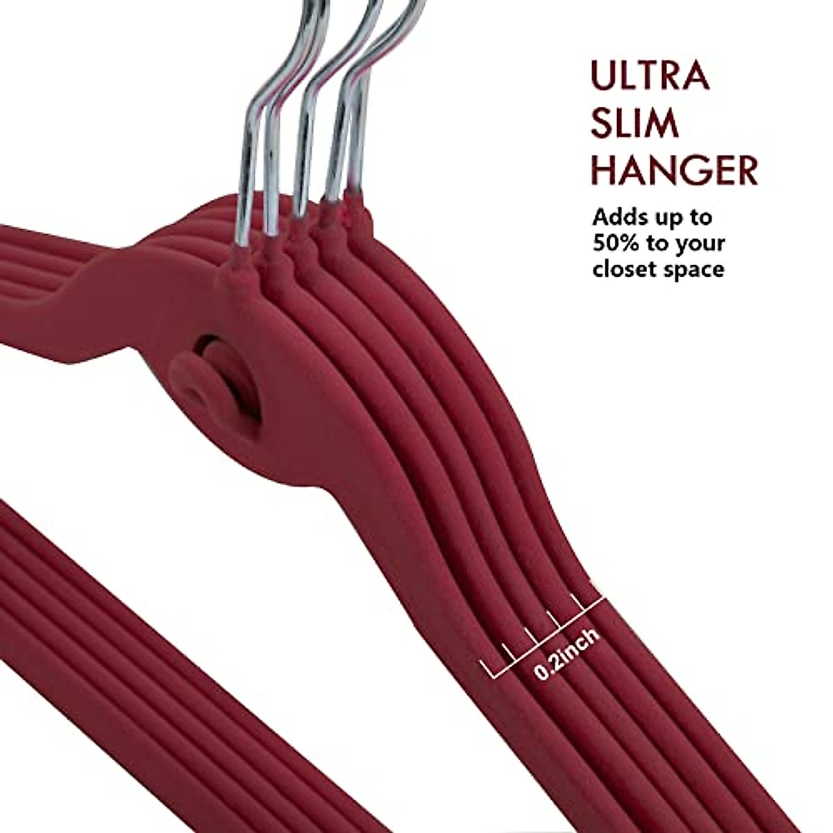 ATZJOY Velvet Hangers, Non Slip Strong and Durable Clothes Hangers with 360 Degree Swivel Hook for Coats, Suit, Shirt, Pants & Dress Clothes(30 Pack Burgundy)