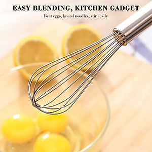 NileHome Stainless Steel Whisk Set 8" 10" 12" Kitchen Whisk Balloon Whisk Kitchen Wisk Wire Whisks for Cooking, Whisking, Blending, Beating, Stirring-4 Pack