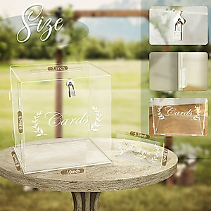 Aytai Acrylic Wedding Card Box with Lock, Clear Card Box for Wedding Reception, Wedding Money Box Gift Card Box for Party Graduation Birthday Baby Shower Decorations