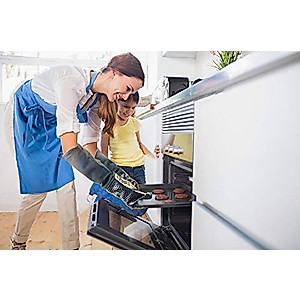Extra Long Professional Silicone Oven Mitts with Quilted Liner, Durable Heat Resistant Oven Gloves, Heat Resistant Oven Gloves,1 Pair