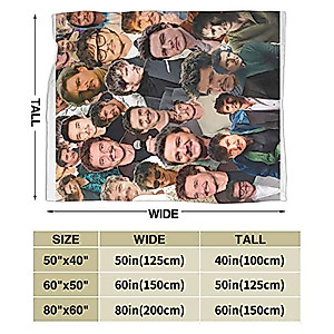 Pedro Pascal Photo Collage Soft and Comfortable Warm Fleece Blanket for Sofa,Office Bed car Camp Couch Cozy Plush Throw Blankets Beach Blankets (50"x40")