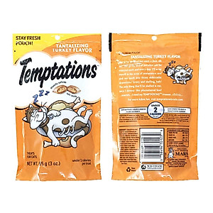 Temptations Cat Treats Variety Pack Bundle of 4 Flavor Pouches (Rockin? Lobster, Shrimpy Shrimp, Tempting Tuna, Tantalizing Turkey; 3 oz Each)