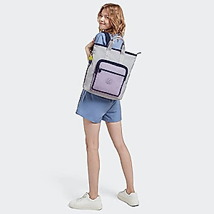 Kipling Sia 15" Laptop Tote Backpack Grey Lilac Bl
