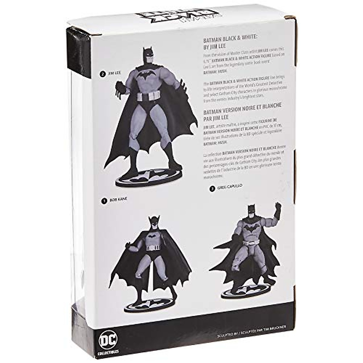 Entertainment Earth Batman Black and White Hush by Jim Lee Action Figure, Multicolor