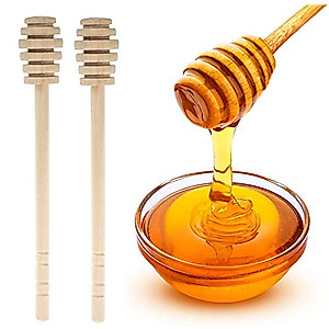 GIYOMI Wooden Honey Dipper Stick for Honey Jar Dispense Drizzle Honey,2 Pcs 6.3 Inch / 16cm Honey Dippers Sticks-Honeycomb Stick-Wooden Honey Spoon