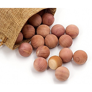 Wahdawn Cedar Hangers Planks Balls for Clothes Storage Closets Drawers Fresh Scent (4 Hangups and 10 Balls)