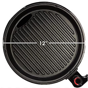 1500-Watt Non-stick Electric Skillet Cool Touch Exterior With Stainless Steel Accent | Adjustable Temperature Controls | Slightly Domed Glass Lid | 12-in L x 12-in W |