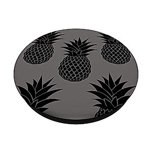 Black Pineapple Pattern Gray PopSockets Swappable PopGrip