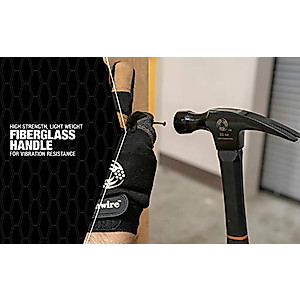 Southwire Bmeh-20 20 OZ. Heavy Duty Electrician's Hammer, 20 oz. Head with Smooth Face, Heavy Duty Drop Forged Steel Tether Hole For Safety, Lightweight Fiberglass Handle, 1.75 Lbs 65116840