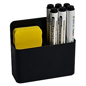 VieFantaisie Magnetic Dry Erase Marker Holder, Magnetic Marker Holder, Whiteboard Marker Holder, Magnet Pen Holder for Fridge, Whiteboard, Locker, School, Office, Home, Magnetic Cup, 1 Pack, Black