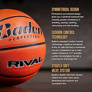 Baden Rival Game Basketball - Size 7 (29.5"), Orange