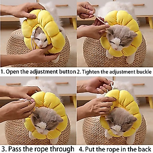 Adjustable Cat Cone Collar Soft Cat Recovery Collar Cat Elizabethan Collar Pet Cone Collar Cat Cone Collar for Anti-Bite Lick, Kittens and Puppies Wound Healing