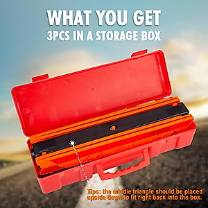 CARTMAN 3 Pack Warning Triangle DOT Approved Identical to United States FMVSS 571 125 Reflective Warning Road Safety Triangle Kit