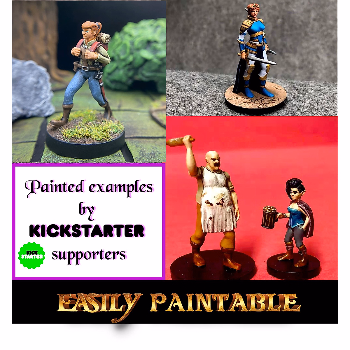 Newcombie Wildspire 58 Fantasy Miniatures Set Townsfolk Characters for DND Miniatures Bulk 28mm Dungeons and Dragons Miniatures | for DND Minis and D&D Miniatures I Character Sheets & Quests