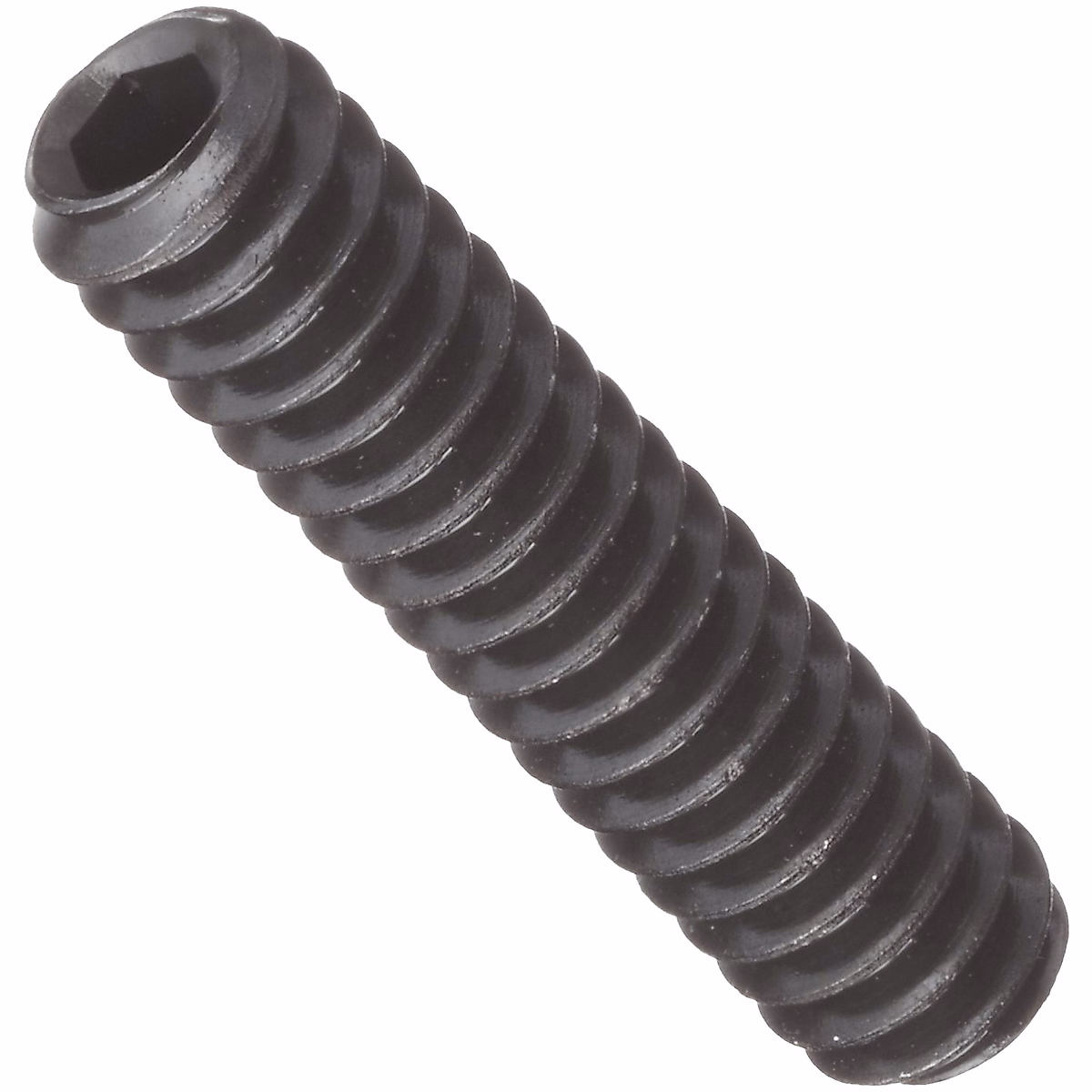 Alloy Steel Set Screw, Black Oxide Finish, Hex Socket Drive, Oval Point, Meets ASME B18.3/ASTM F912, 1/4" Length, #8-32 UNC Threads, Imported (Pack of 100)