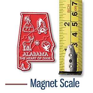 Alabama Small State Magnet by Classic Magnets, 1.5" x 2.3", Collectible Souvenirs Made in The USA