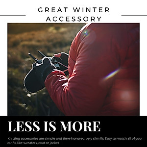 Flammi Women's Warm Knitted Fingerless Gloves Convertible Mittens (Black) Medium