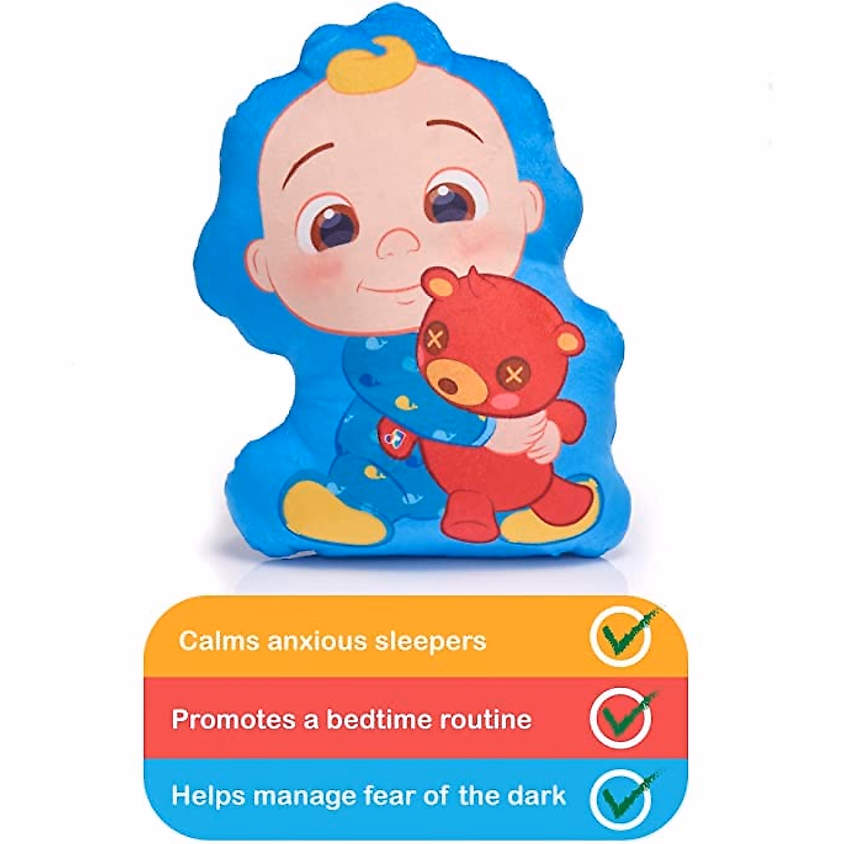 Wow! PODS Stuff CoComelon Toys JJ Musical Sleep Soother Pre-School Learning Toy That Plays 6 Bedtime Songs Plus Night Light for Toddlers, Girls and Boys Ages 2, 3, 4 and 5 Blue