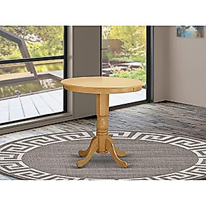 East West Furniture JAT-OAK-TP Jackson Counter Height Dining Table - a Round Dinner Table Top with Pedestal Base, 36x36 Inch, Oak