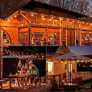 Outdoor LED String Lights, 50Ft G40 Outdoor Patio Lights with 52 Frosted White LED Globe Bulbs, Hanging Backyard Lights Waterproof for Indoor Outside Garden Bistro Pergola Tents Decorations, White