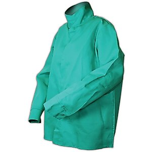 MAGID Arc-Rated 9.0 oz. FR Cotton Relaxed Fit Welding Jacket, 1 Jacket, Size Small, Green, 1530RF