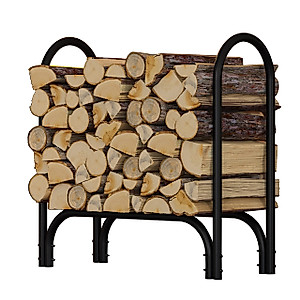 Fire Beauty Firewood Rack Log Holder,Log Storage Holder,Storage Rack,Firewood Stacker for Fireplace Indoor Outdoor(Middle)