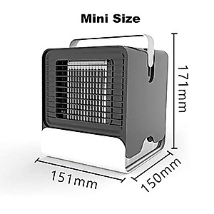 Air Cooler, Evaporative Air Cooler& Portable Air Conditioner/Humidifier Mini-negative Ion USB Air Conditioning Fan, Desktop Cooler Office Refrigeration Strong, Low Noise Design with Night Lights