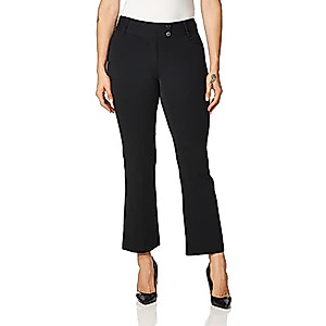 Rafaella Women's Petite Curvy Fit Gabardine Bootcut Stretch Dress Pants, 30 Inch Inseam, With Pockets (Petite Size 4-14), Black, 12 Petite