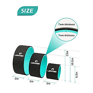 Yoga Wheel Set of 3, Back Roller for Back Pain Relief, Stretching, Multifunctional Back Wheel Improve Flexibility, Strength & Backbends, Deep Tissue Massage, Size 13"/10.5"/6.5''