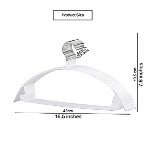 YQMY Standard Hangers Clothes Hanger,No Bump Hangers Rubber Coated Contour Metal Hanger, Sweater Hanger,Coat Jacket Hangers,Suit Hanger,Ultra Thin Space Saving T-Shirt Hanger (White,Heavy Duty 10)