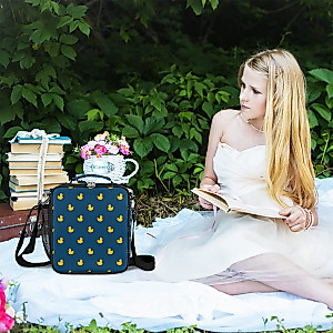Rubber Ducky Insulated Lunch Bag Women Reusable Lunch Tote Bag for Men Adult Adjustable Shoulder Strap Cooler Lunch Box for Work Office Picnic Travel