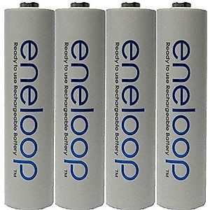 4 Pack AAA Panasonic Eneloop 4th Generation NiMH Pre-Charged Rechargeable 2100 Cycles Batteries + Free Battery Holder