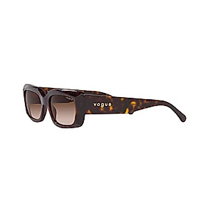 Vogue Eyewear Women's VO5440S Square Sunglasses, Dark Havana/Brown Gradient, 52 mm