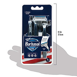 Barbasol Ultra 3 Premium Disposable Razor, 4 Count