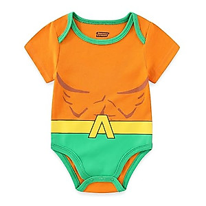 WARNER BROS Justice League Baby Boys 5 Pack Character Creepers - Batman, Superman, Flash, Aquaman and Green Lantern