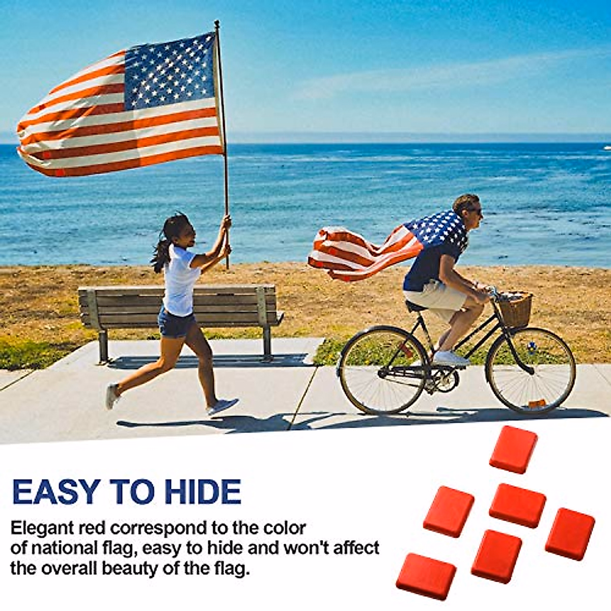 Frienda Flag Weights 8 Pieces Flag Tangling Prevention Weight Anti Tangle Hanging Flag Weights Mounted Accessory,Easily Applied and Attached Weights Remain Your Flags untangle