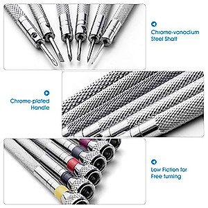 6PCS Micro Precision Screwdriver Set, VAKOGAL Premium Screwdriver Kit 0.8-1.6mm, 6 Extra Replace Blades for Watch Repair, Eyeglasses Repair, Jewelry Work, Electronics Repair