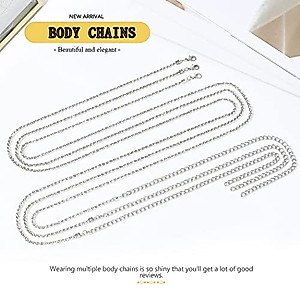 Jeweky Layered Rhinestone Waist Belly Chain Silver Crystal Body Jewelry Accessories for Women