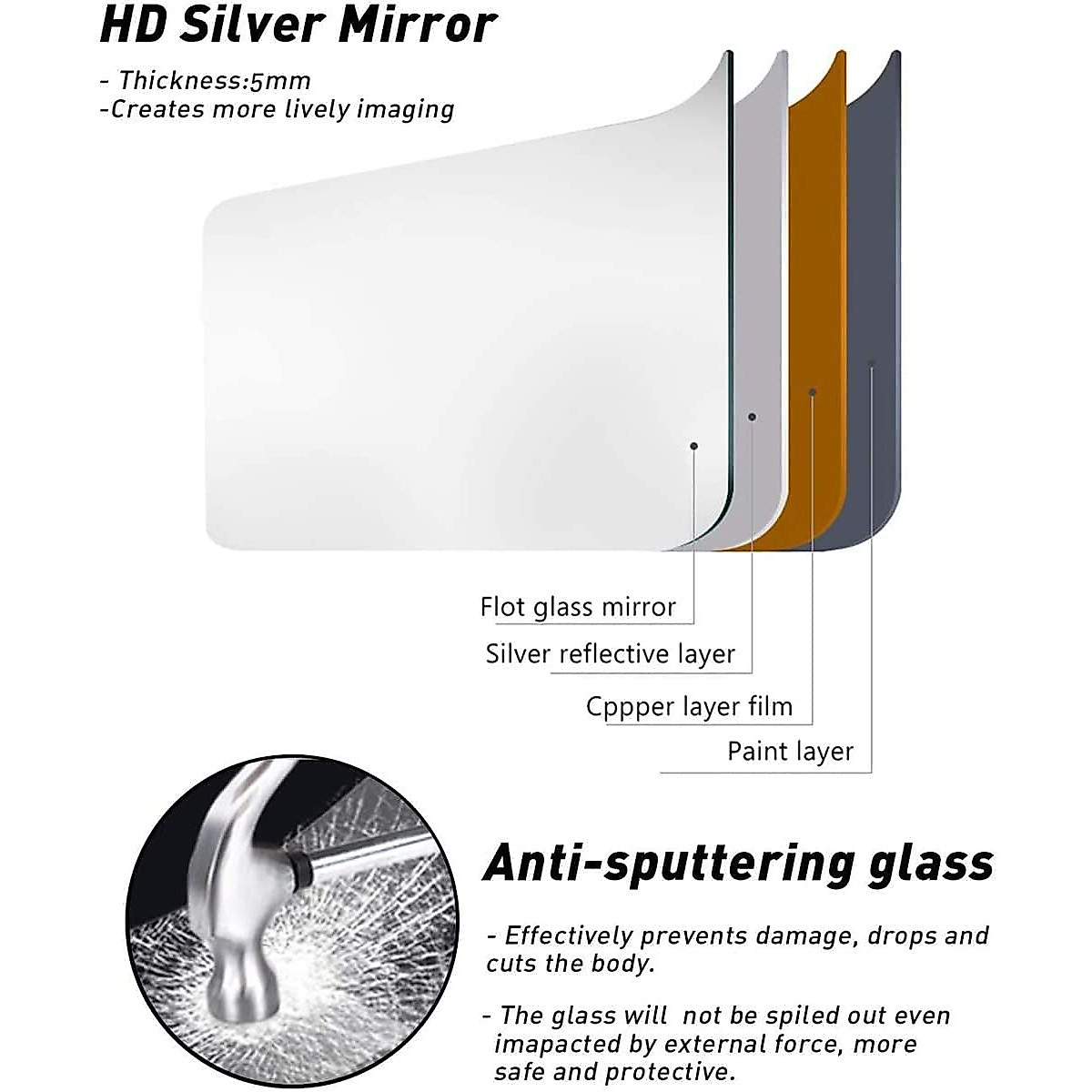 ZMYCZ Floor Full Length Mirror, Black Arched-Top, Large Window Pane Mirror, Wall Mounted Mirror, 65"x22" Standing Mirror Hanging or Leaning, Body Mirrors for Bedroom, No Stand