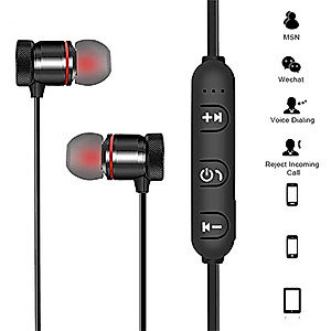 Mllkcao Bluetooth Headphones M9 Bluetooth 4.2 Earphones Summer Sports Sweat-Proof Wireless Bluetooth Earbuds Ear-Hook Headset, Red