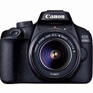 Canon EOS 4000D (Rebel T100) DSLR Camera w/EF-S 18-55mm F/3.5-5.6 Zoom Lens + 75-300mm F/4-5.6 III Lens + 420-800mm Super Telephoto Lens + 64GB Memory Cards, Professional Photo Bundle (Renewed)